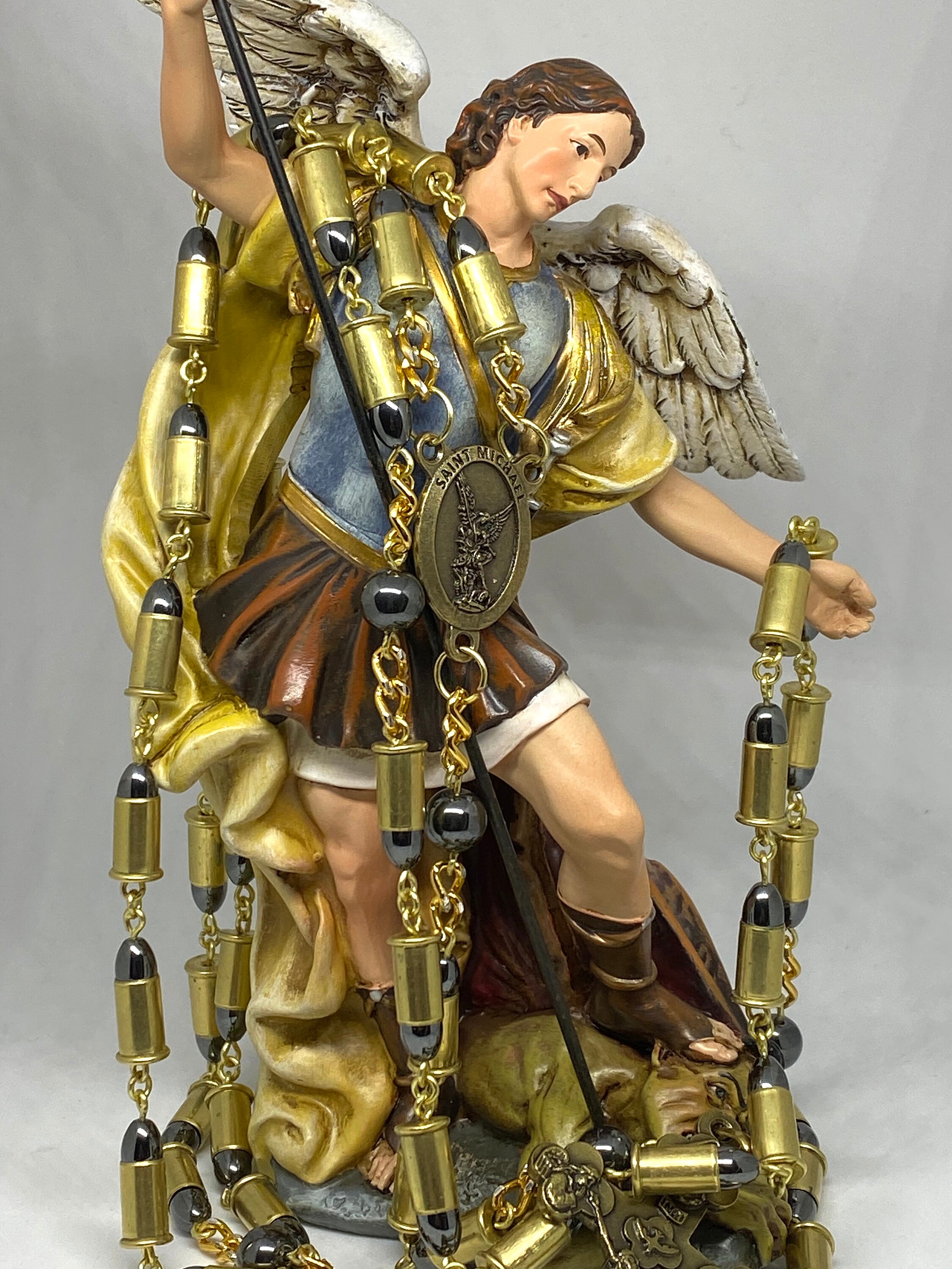 Bullet Rosary With St. Michael Center and Trinity Crucifix - Etsy