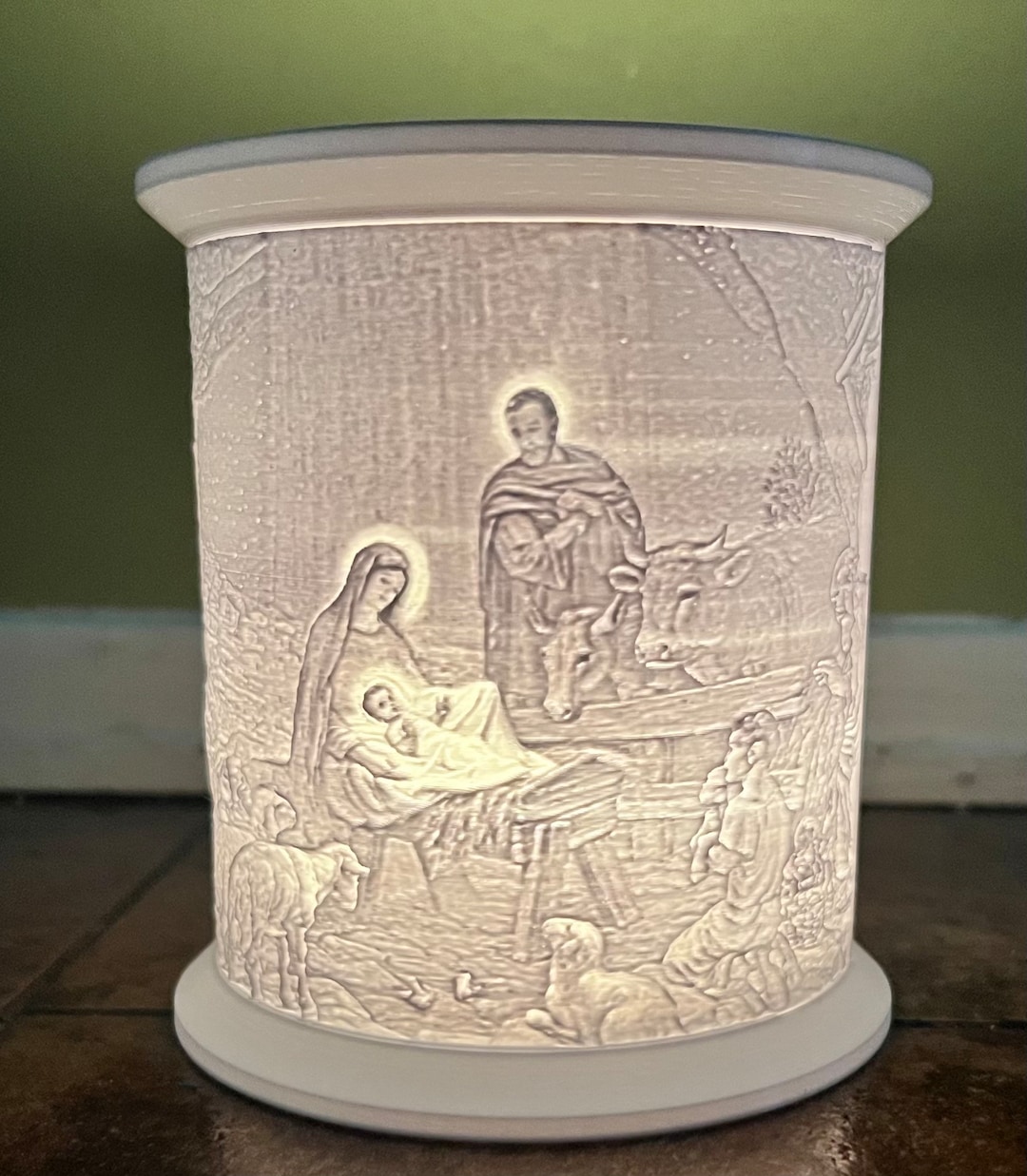 3-D Printed Nativity Scene Lithophane, Holy Family Nativity Lithophane ...