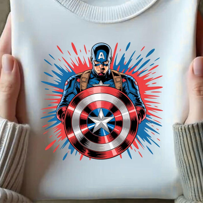 Shielded Caption Hero Digital Art | Printable American Superhero ...