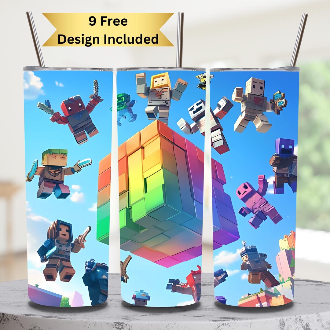 Minecraft Game Tumbler | Pixel Characters | Mine Craft Cube Tumbler ...