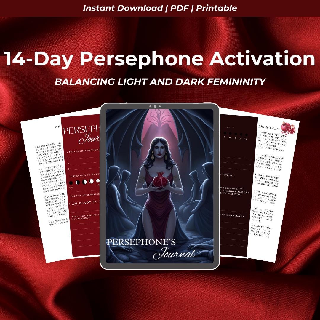 Persephone Activation Journal: Shadow Work & Chakra Balancing (PDF ...