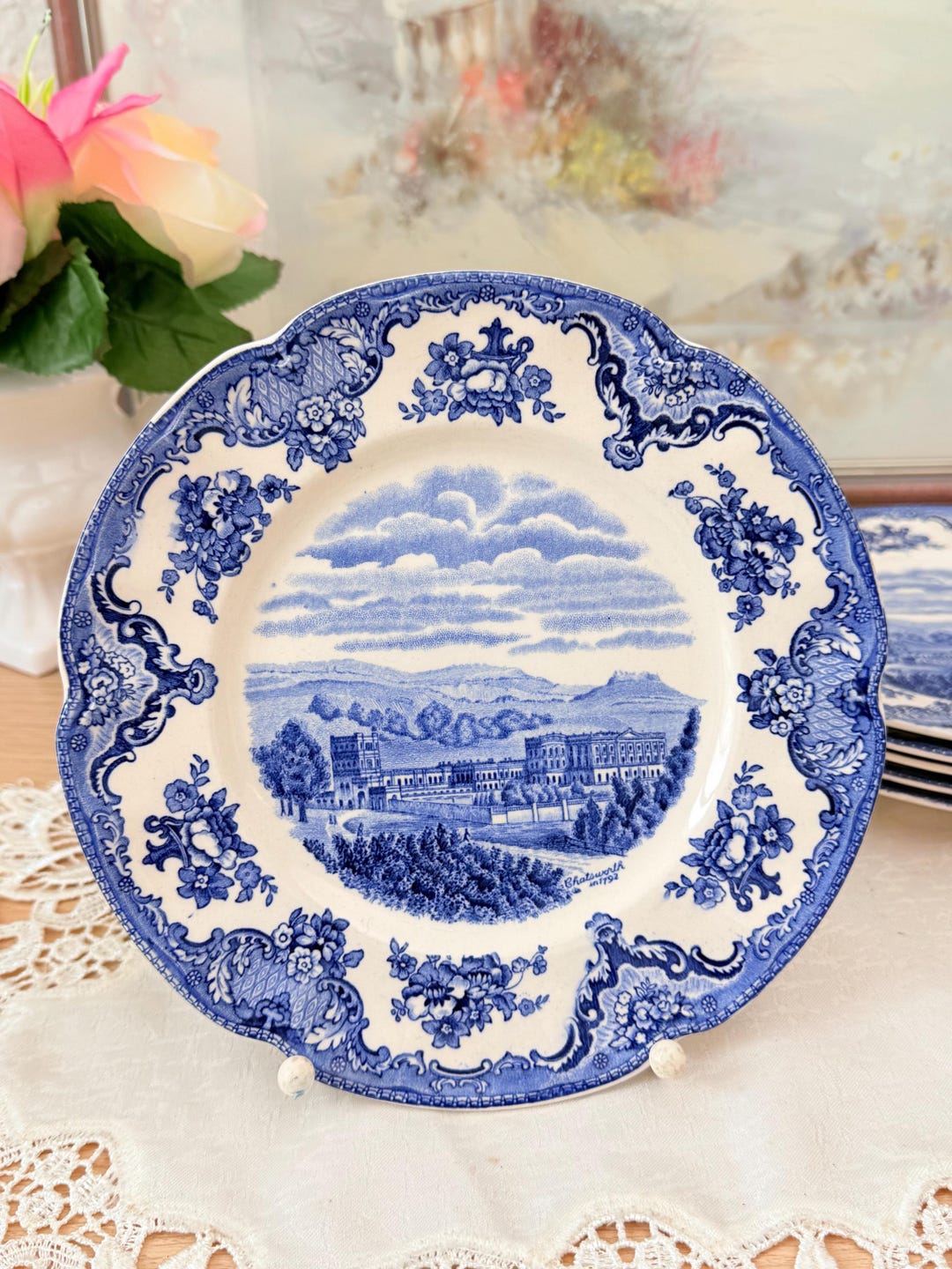 Plato de postre vintage individual JOHNSON BROS “Old Britain Castles ...