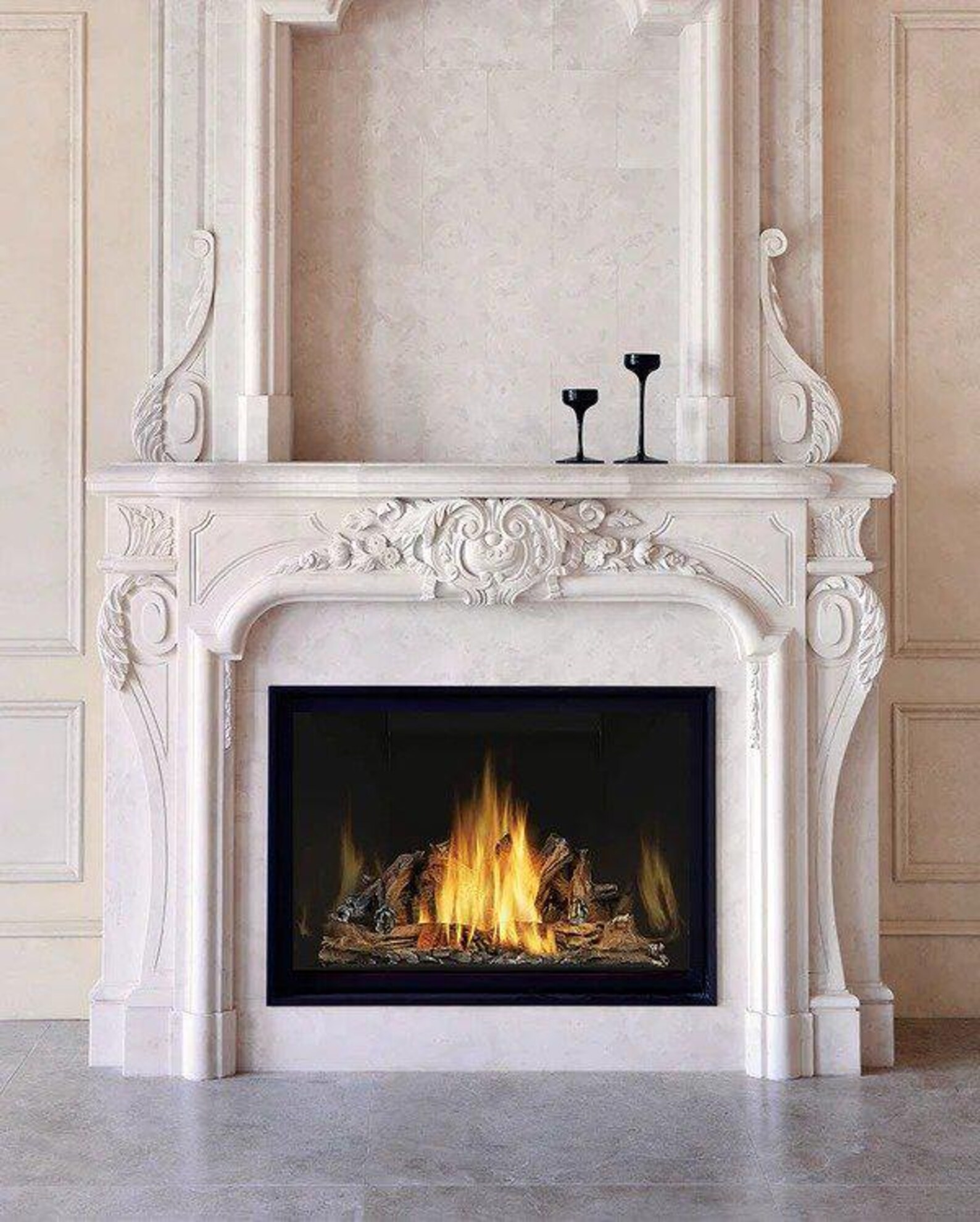 Geneva - Natural Stone Fireplace Surround - Etsy