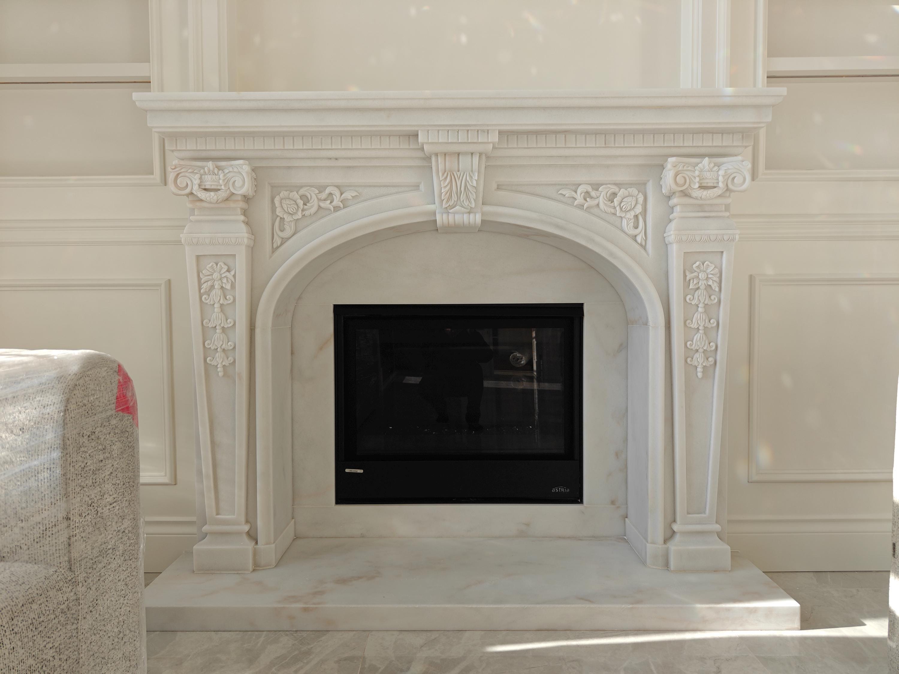 Athena - Natural Stone Fireplace Surround - Etsy
