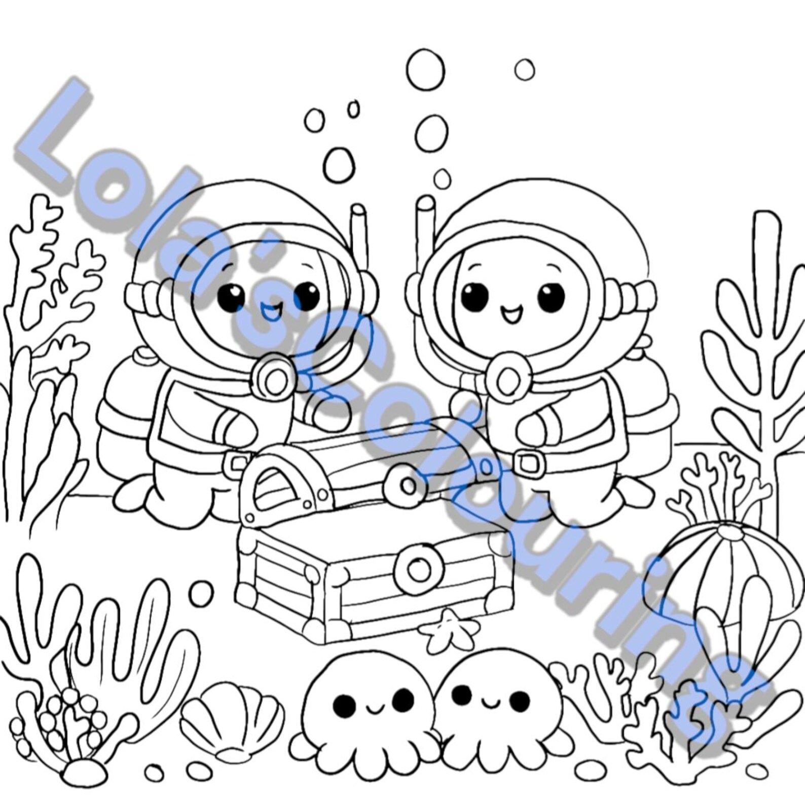 Lola's Colouring - UNDERWATER WONDERS Digital PDF File, 6 Images - Etsy