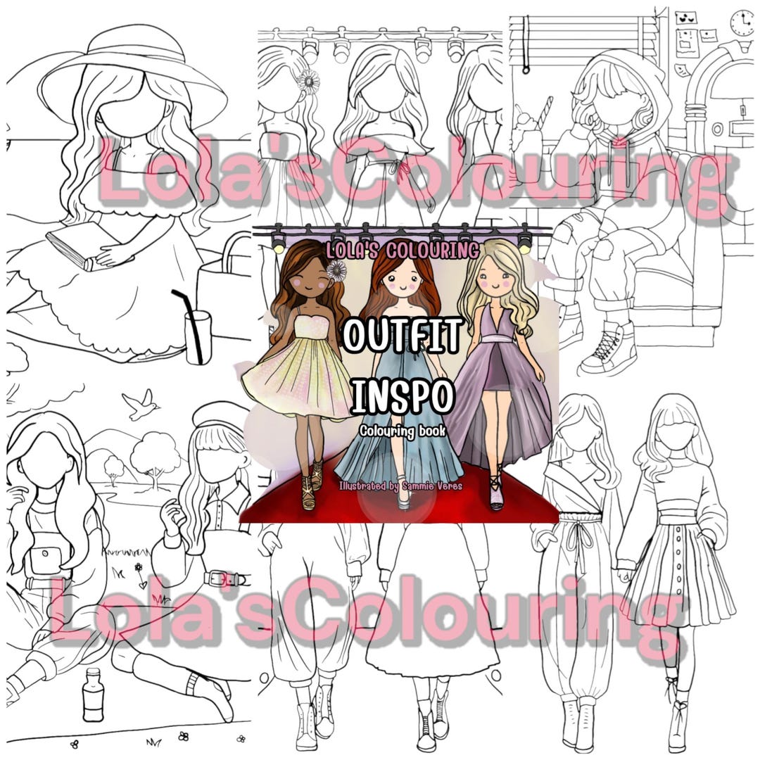 Lola's Colouring - OUTFIT INSPO 6 Printable Images, Pdf File - Etsy