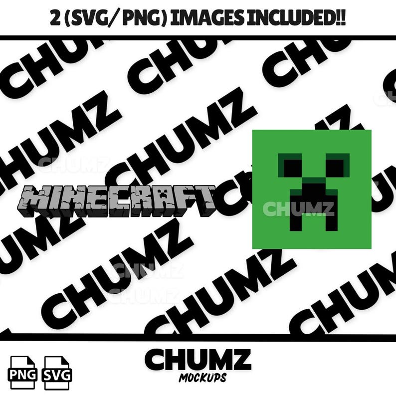 MINE Logo & Creeper SVG: Gamer Cut File, PNG (digital Download) - Etsy