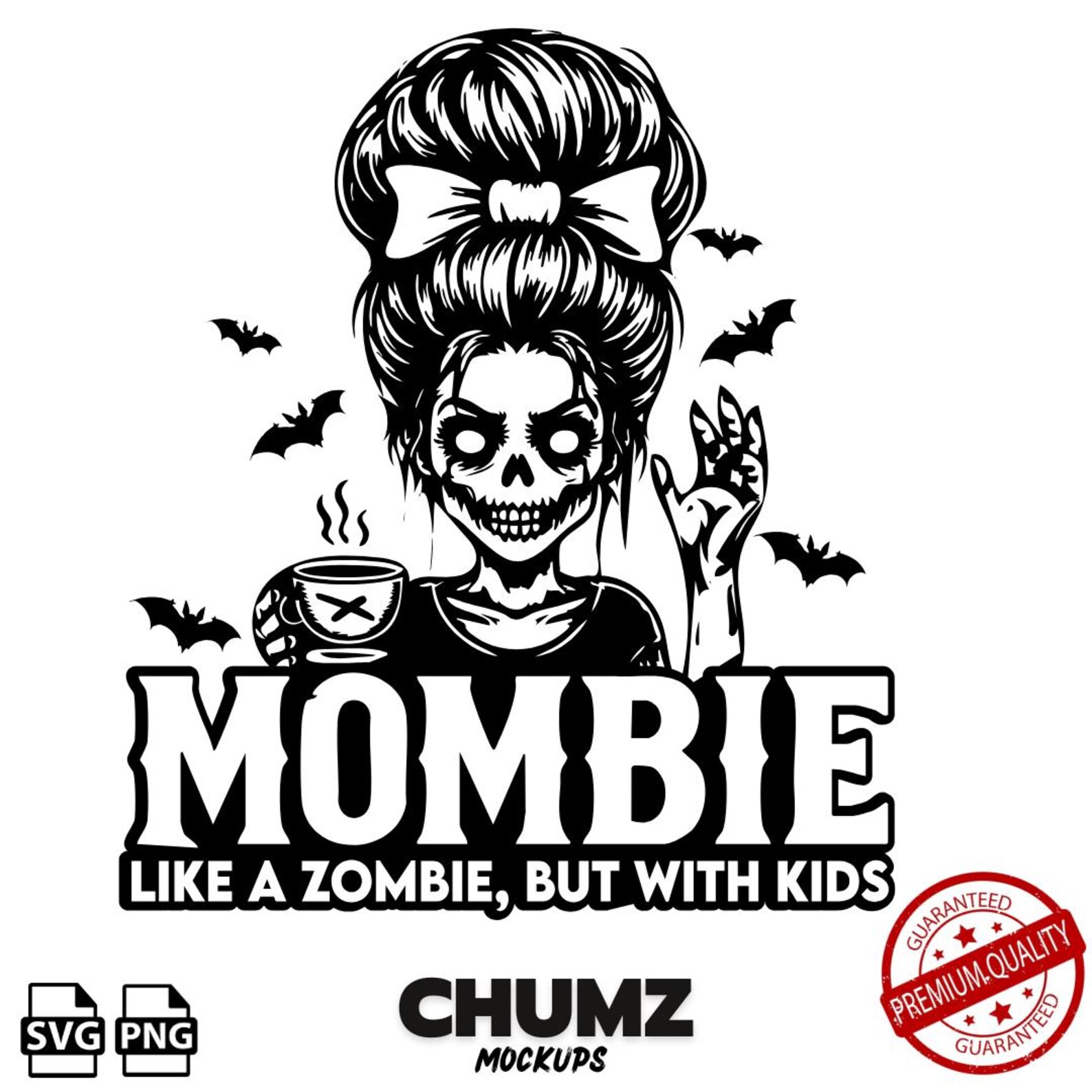 MOMBIE Like a Zombie but With Kids SVG/ PNG Digital Download, Cricut ...