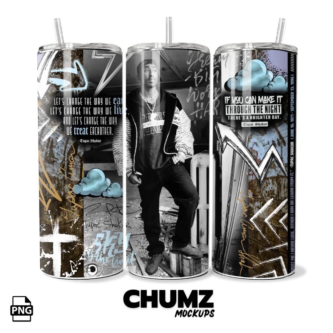 2pac 20oz 30oz Straight & Tapered PNG TUMBLER WRAP Digital Download - Etsy