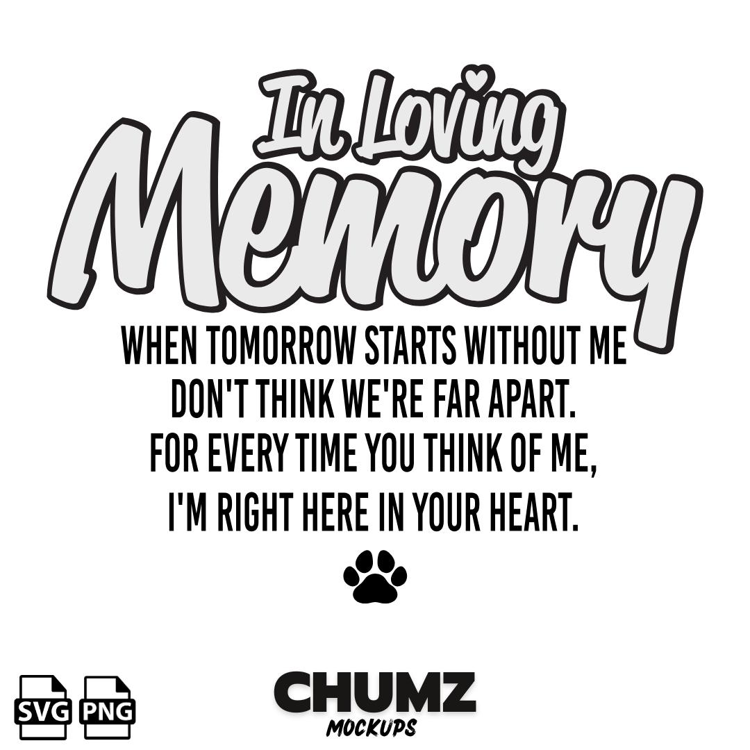 In Loving Memory SVG: Memorial Quote Cut File (digital Download) - Etsy