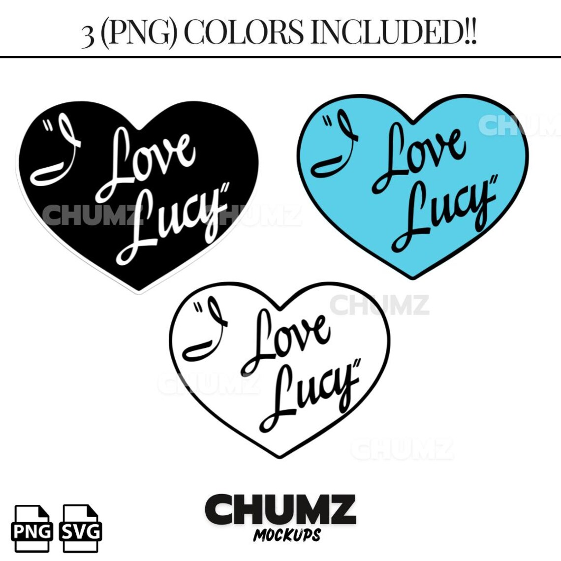 I Love Lucy SVG, Hand Drawn Heart Decal, PNG Clipart (digital Download ...