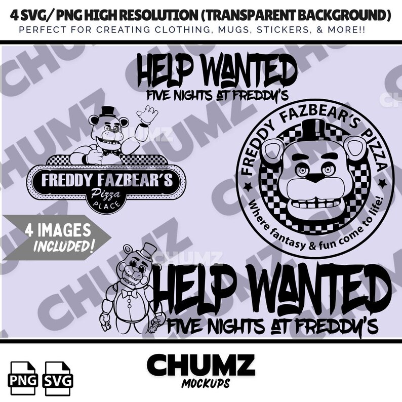 Five Nights at Freddys Bundle Pack - FNAF Characters Vector PNG SVG ...