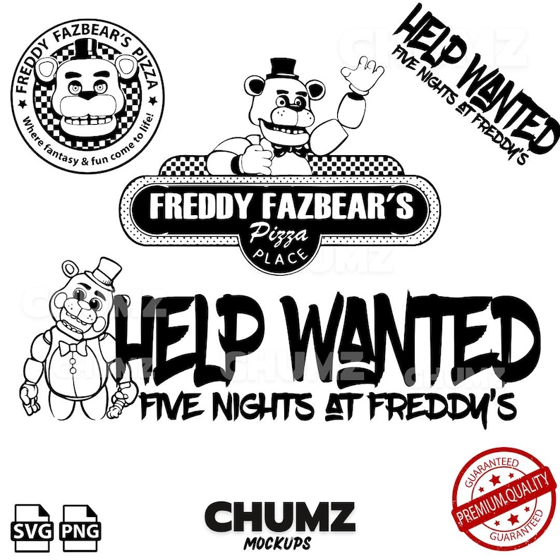 Five Nights at Freddys Bundle Pack - FNAF Characters Vector PNG SVG ...