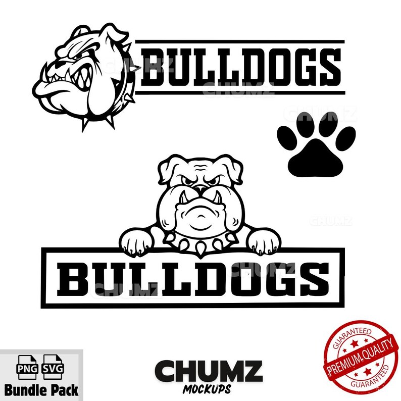 Bulldog Mascot SVG & PNG Bundle: Football, School Spirit (digital ...