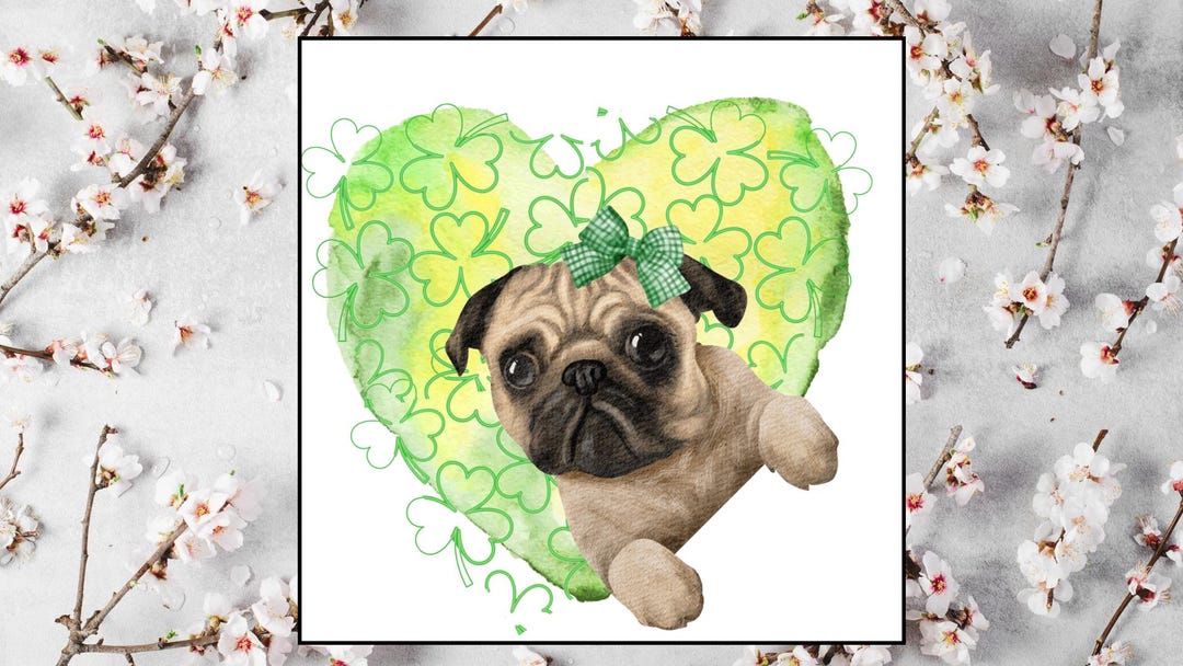 Pug, Pug Png, St. Patty’s Pug, Digital Download, Pug Tshirt, St ...