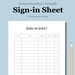 Printable Sign in Sheet PDF: Attendance Tracker (a4/letter) - Etsy