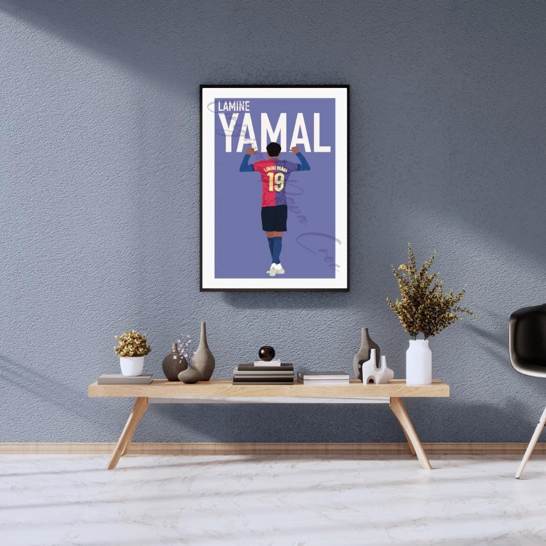 Lamine Yamal Poster | Minimalist Football Art | Digital Download ...