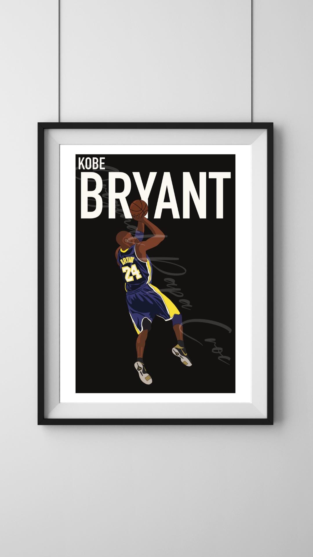 Kobe Bryant Minimalist Digital Artwork | Basketball Fan Art | Instant ...
