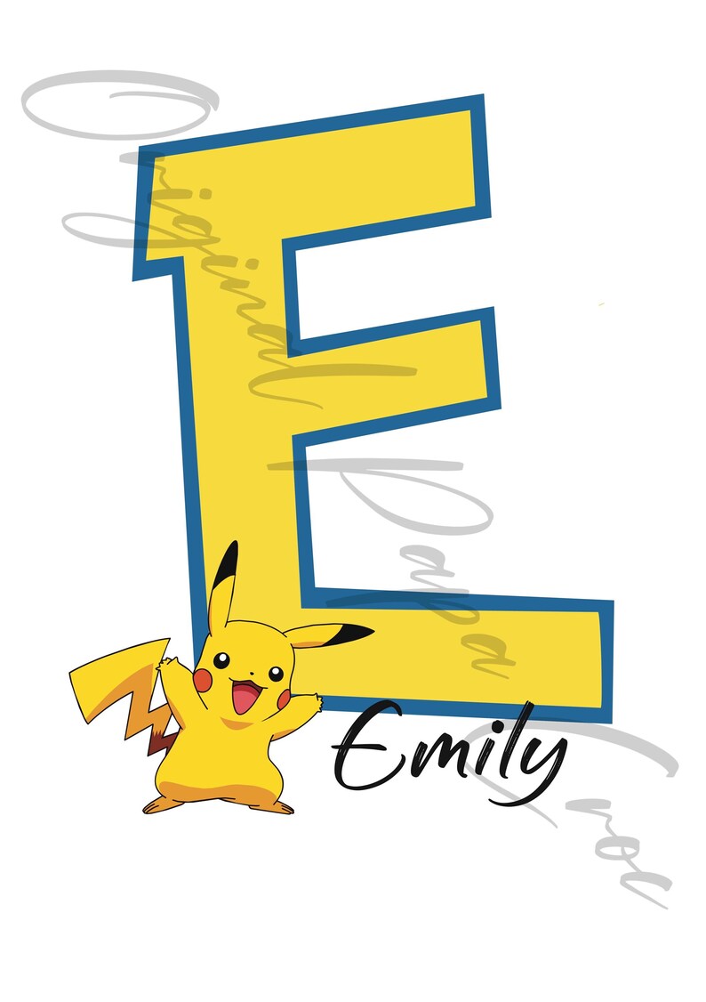 Personalised Pokémon Alphabet Letter and Name Digital Print | Pikachu ...