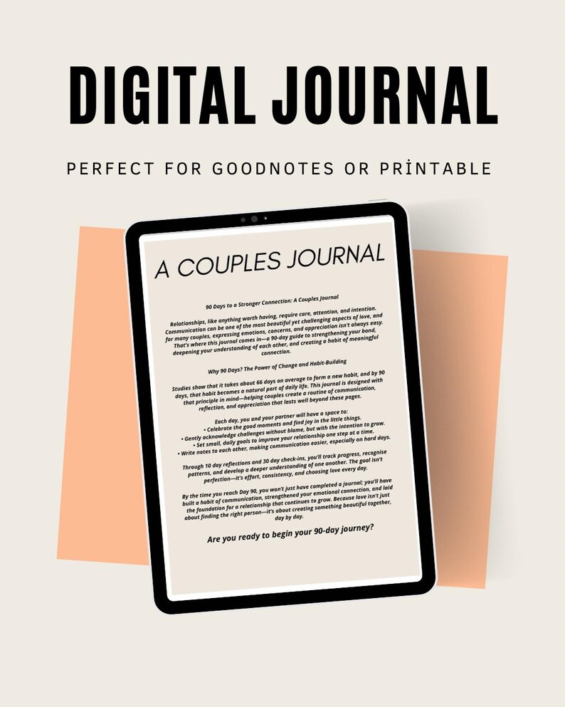 Couples Journal | 90 Day Relationship Communication Workbook | Guided ...