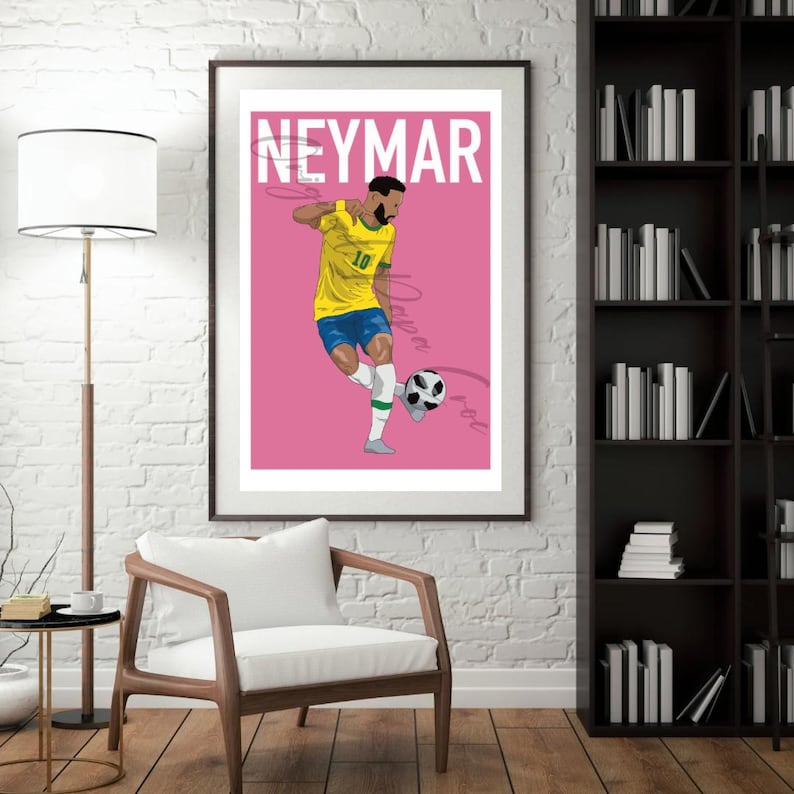 Neymar Minimalist Digital Artwork | Football Fan Art | Instant Download ...