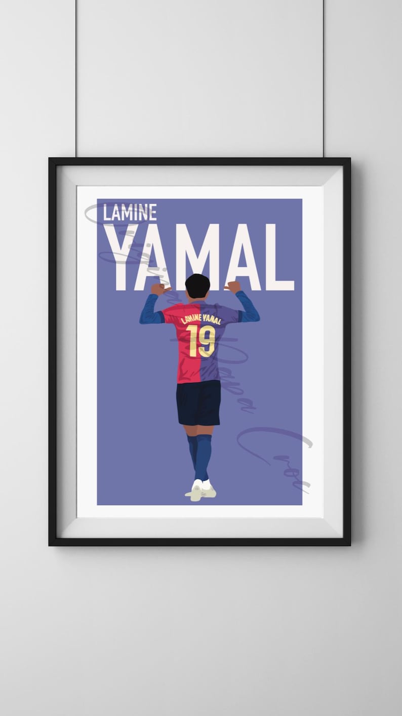 Lamine Yamal Poster | Minimalist Football Art | Digital Download ...