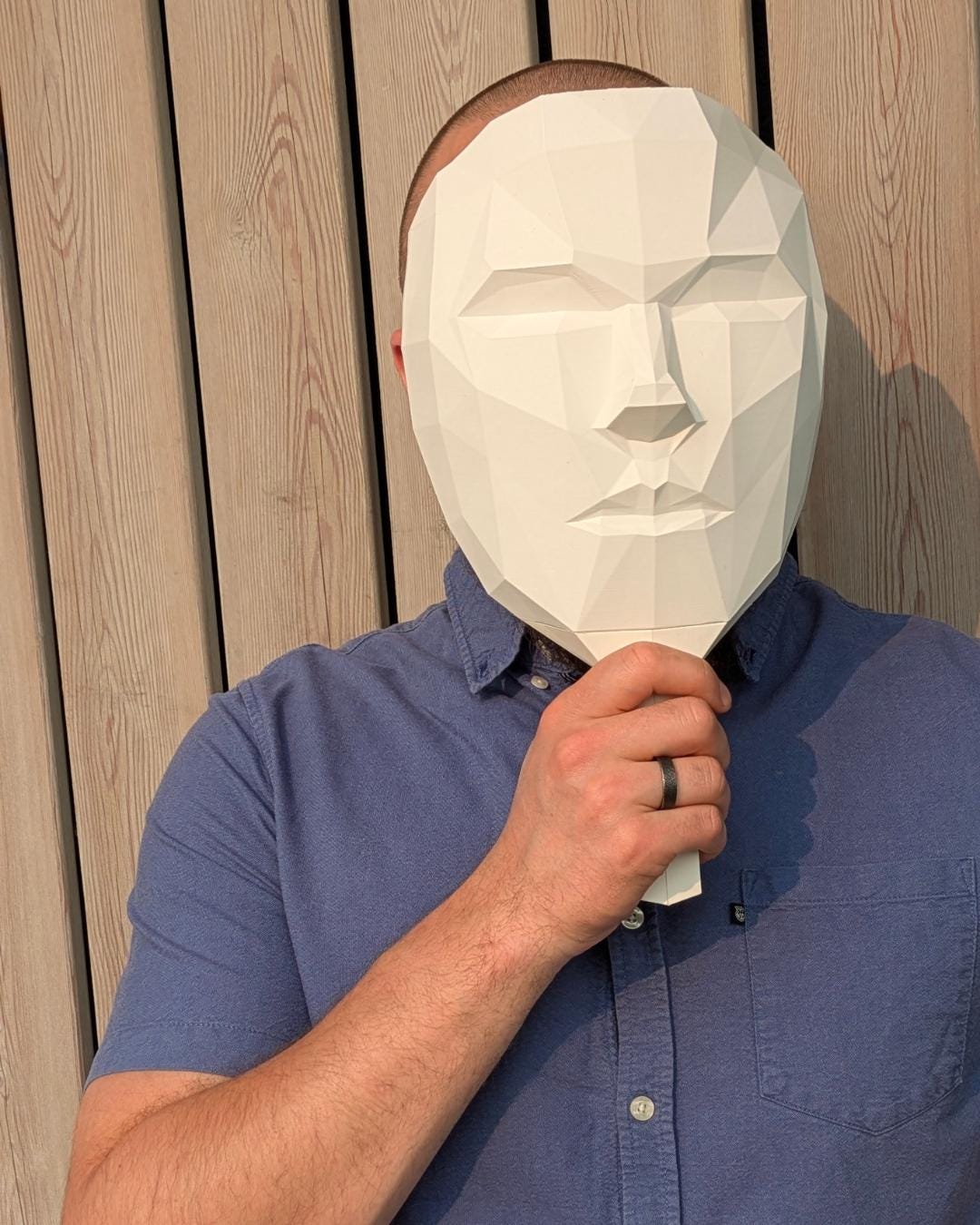 Minimalist White Mask, 3D Printed Costume Mask, Mafia Game Blindfold ...