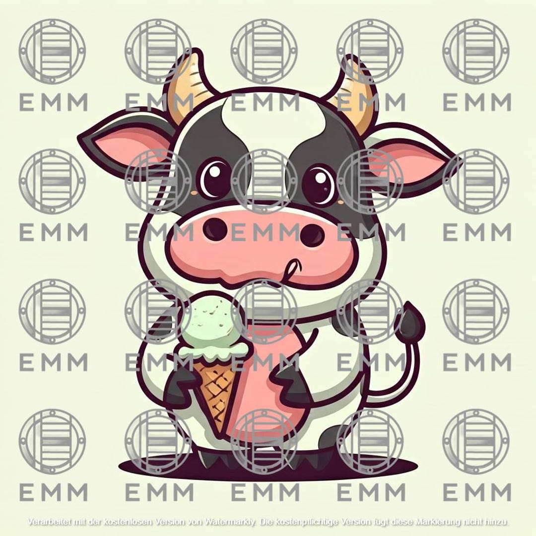 Cow Eating Ice Cream Template for Kitchen Decoration - Etsy Australia