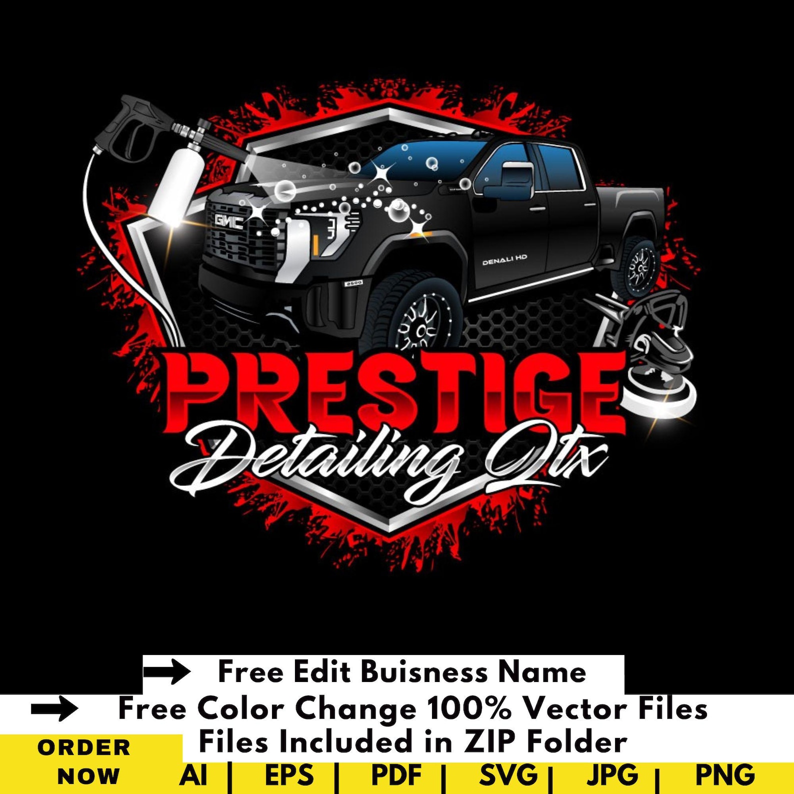 Auto Detailing Logo Design: Customizable Car Wash and Mobile Detailing ...