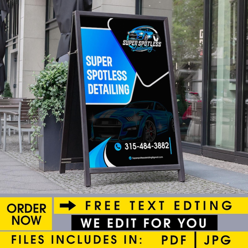 Custom A Sign, Standee Design Auto Detailing, Automotive, Auto Repair ...