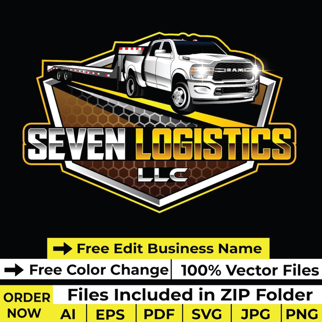 Seven Logistics Logo Custom Trucking Company Branding Logo Editable ...