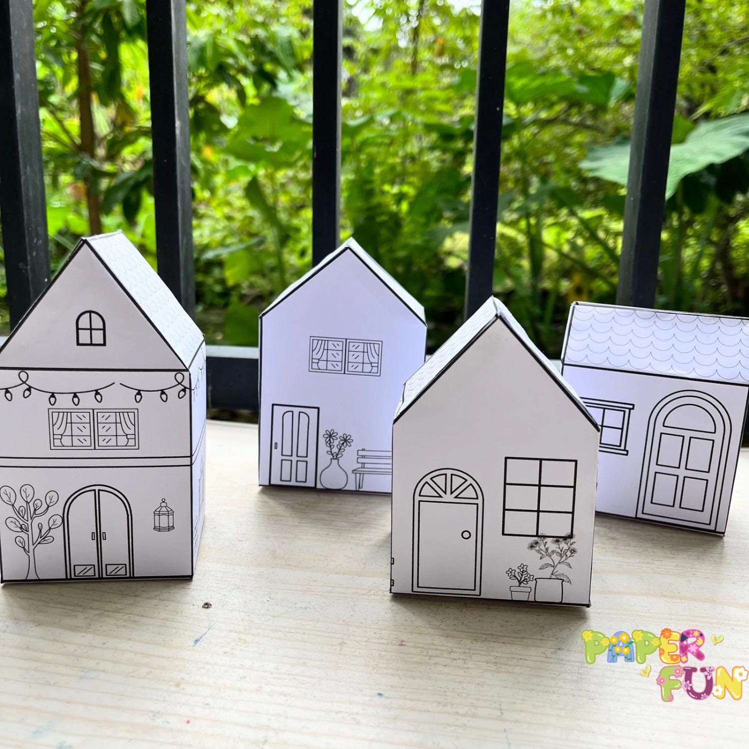 Printable Paper House Template: DIY Coloring Craft (PDF Download) - Etsy