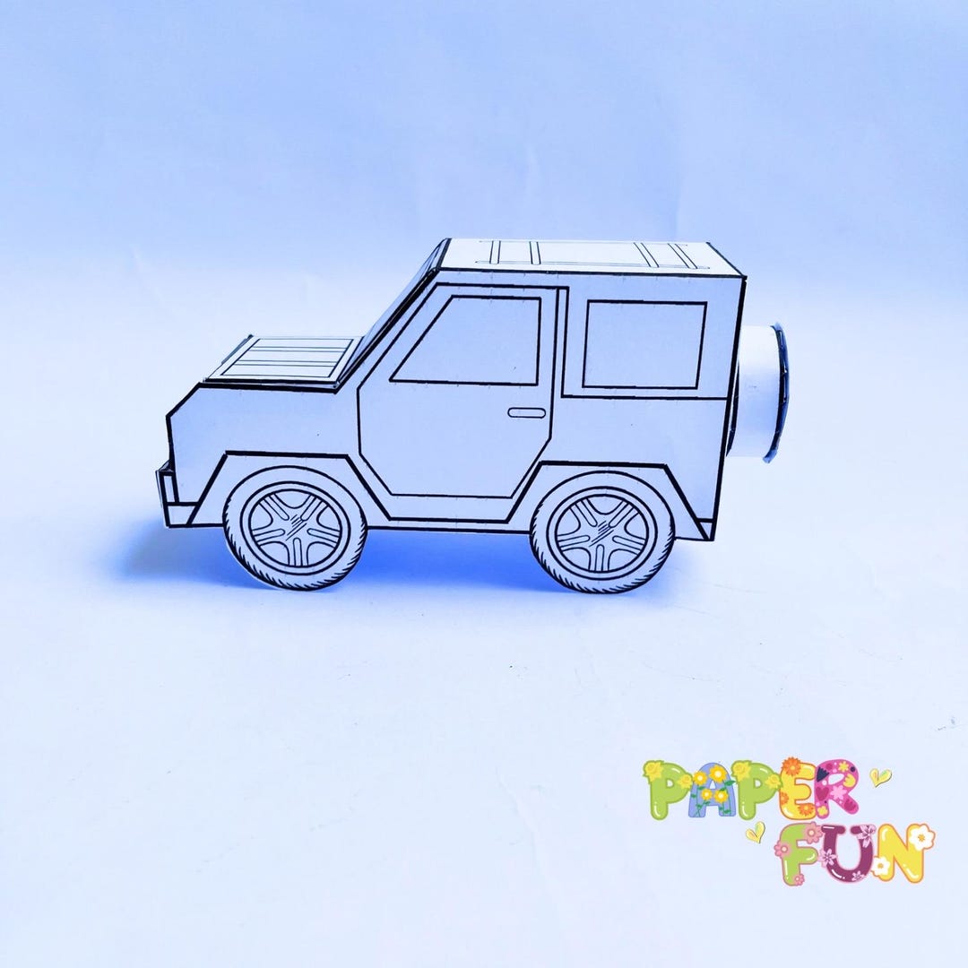 Car Paper Toys Car Printable Activity Sheets Craft Kit Cut and Color ...