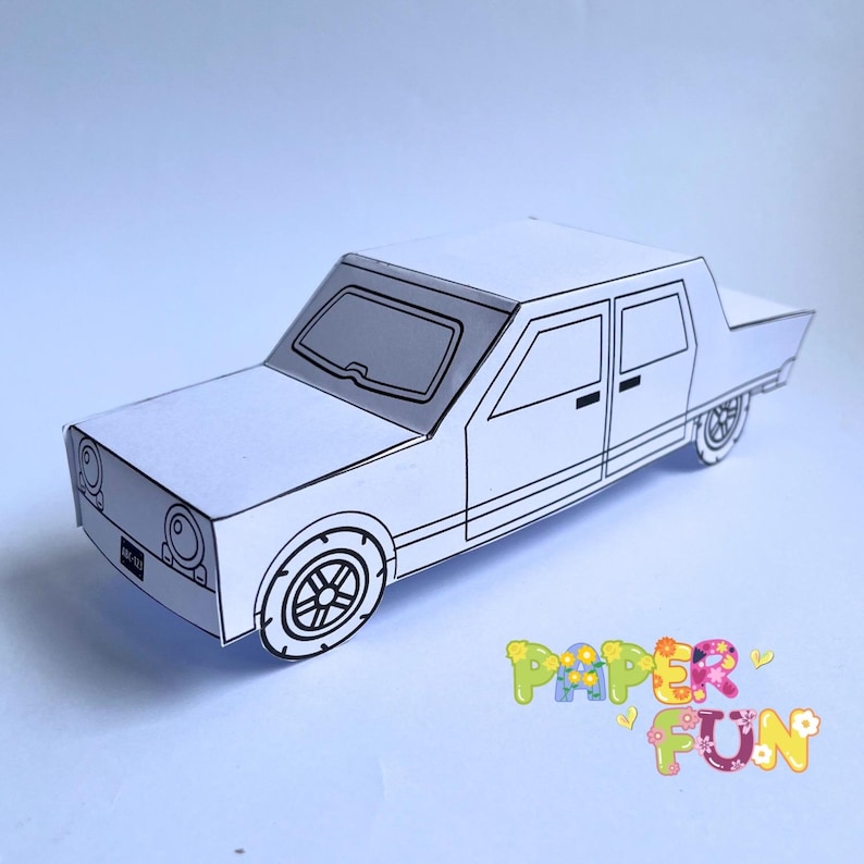 Car Paper Toys Car Printable Activity Sheets Craft Kit Cut and Color ...