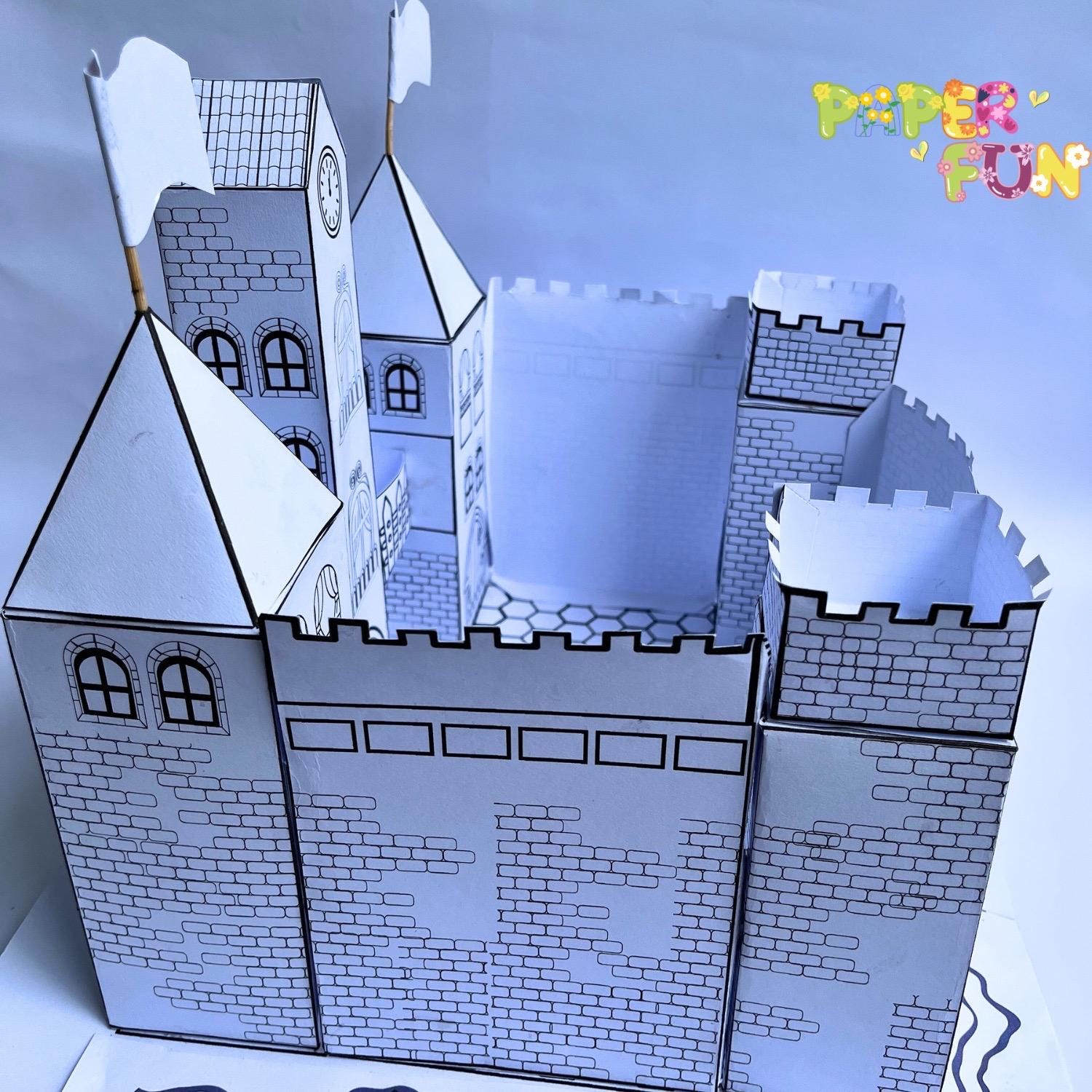 Printable Princess Castle Paper Craft Kit: Kids Coloring Pages (PDF ...
