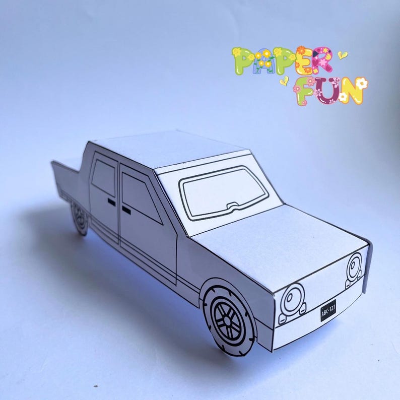 Paper Toys Car Printable Cut and Color Pages Activity for Kids Paper ...