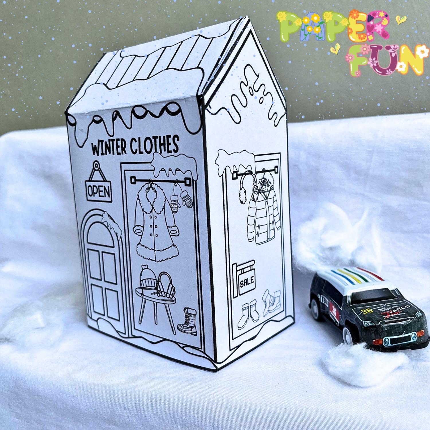 Printable Paper House Template: DIY Winter Village Decor (PDF Download ...