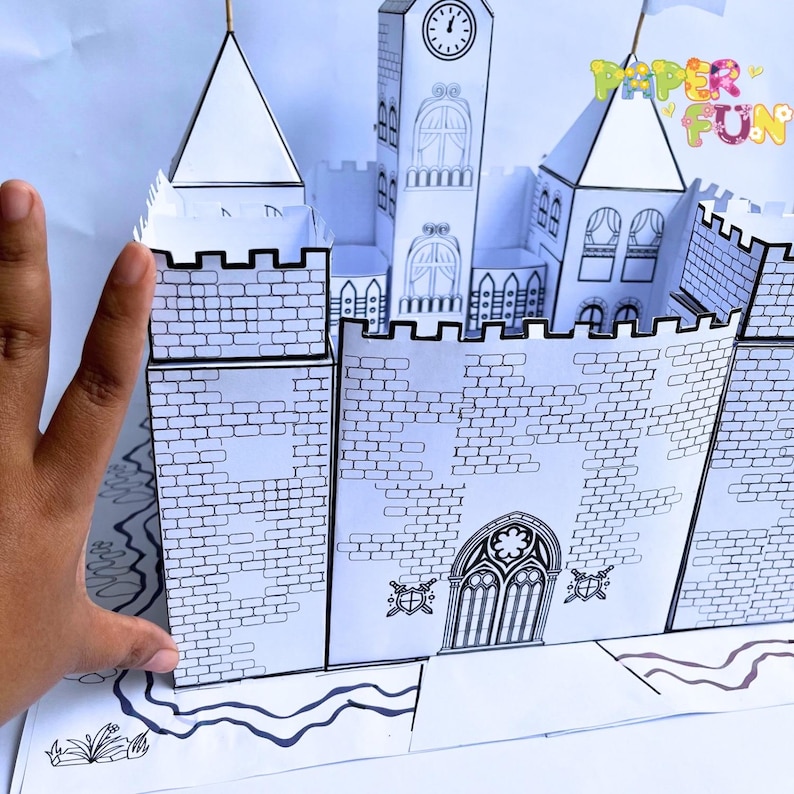 Printable Princess Castle Paper Craft Kit: Kids Coloring Pages (PDF ...