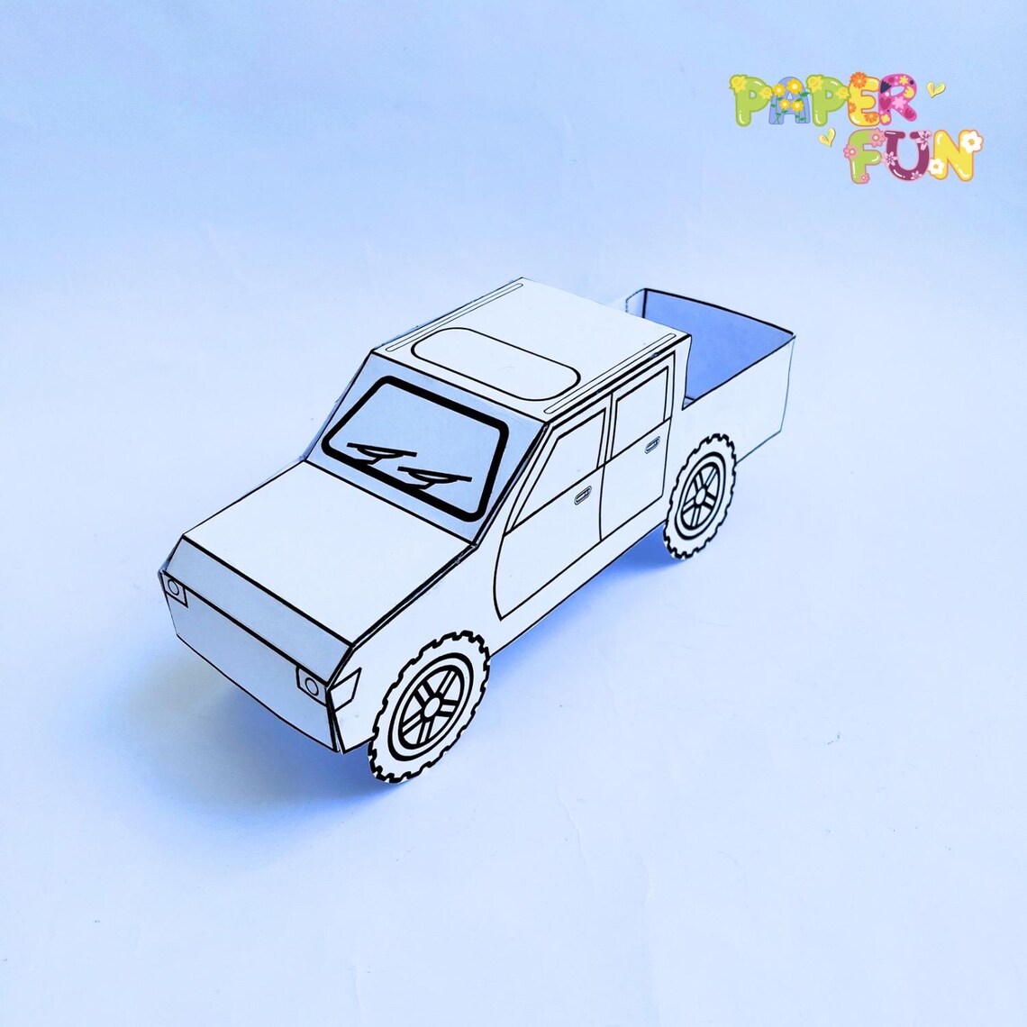Paper Toys Paper Pick up DIY Toys for Kids Pick up Truck Template PDF ...