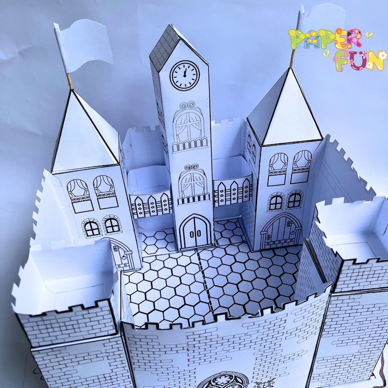 Printable Princess Castle Paper Craft Kit: Kids Coloring Pages (PDF ...