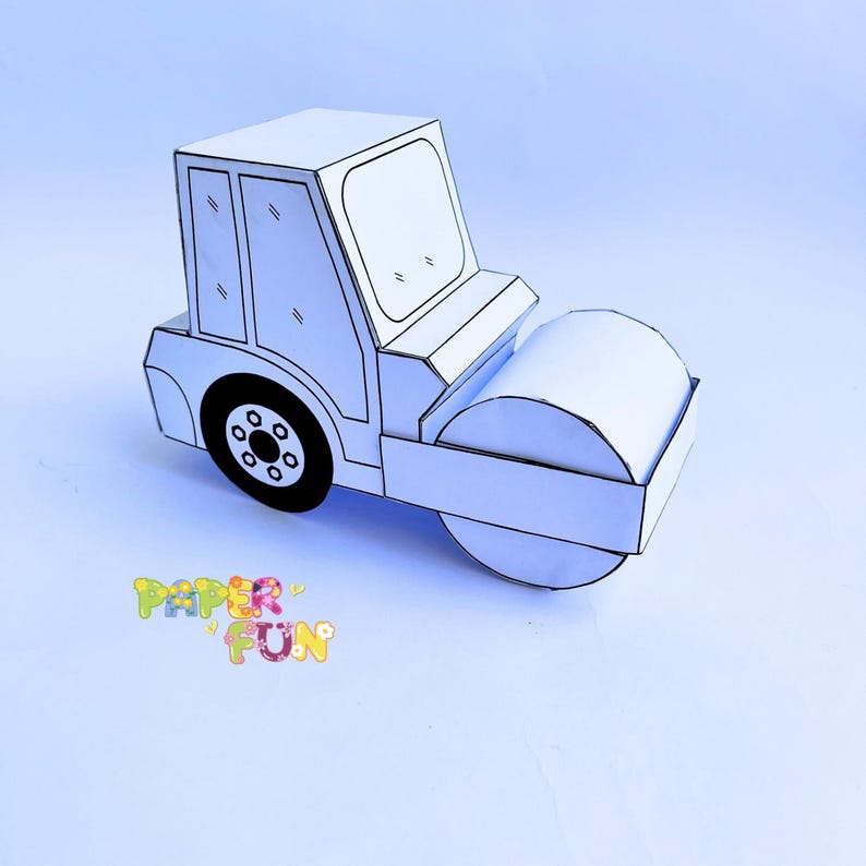 Paper Road Roller Toy: Printable Vehicle Craft (PDF) - Etsy