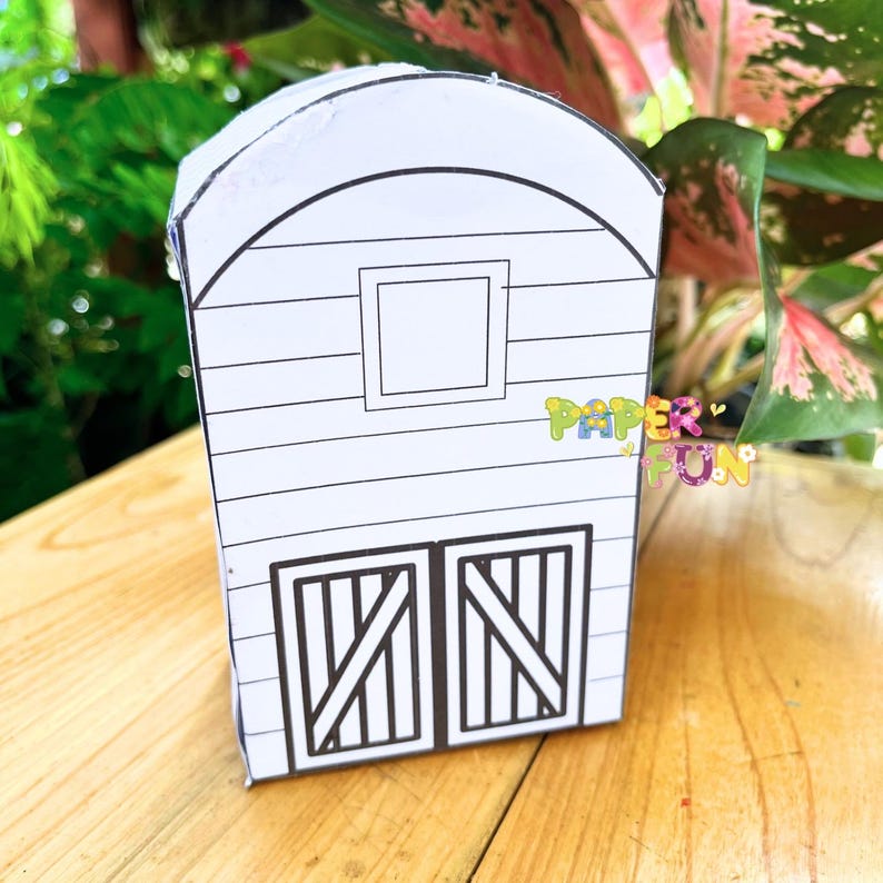 Printable Paper Barn: Farmhouse Coloring Craft for Kids (PDF Download ...