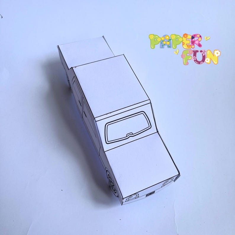 Printable Paper Car Craft Kit: Cut and Color Activity (digital Download ...