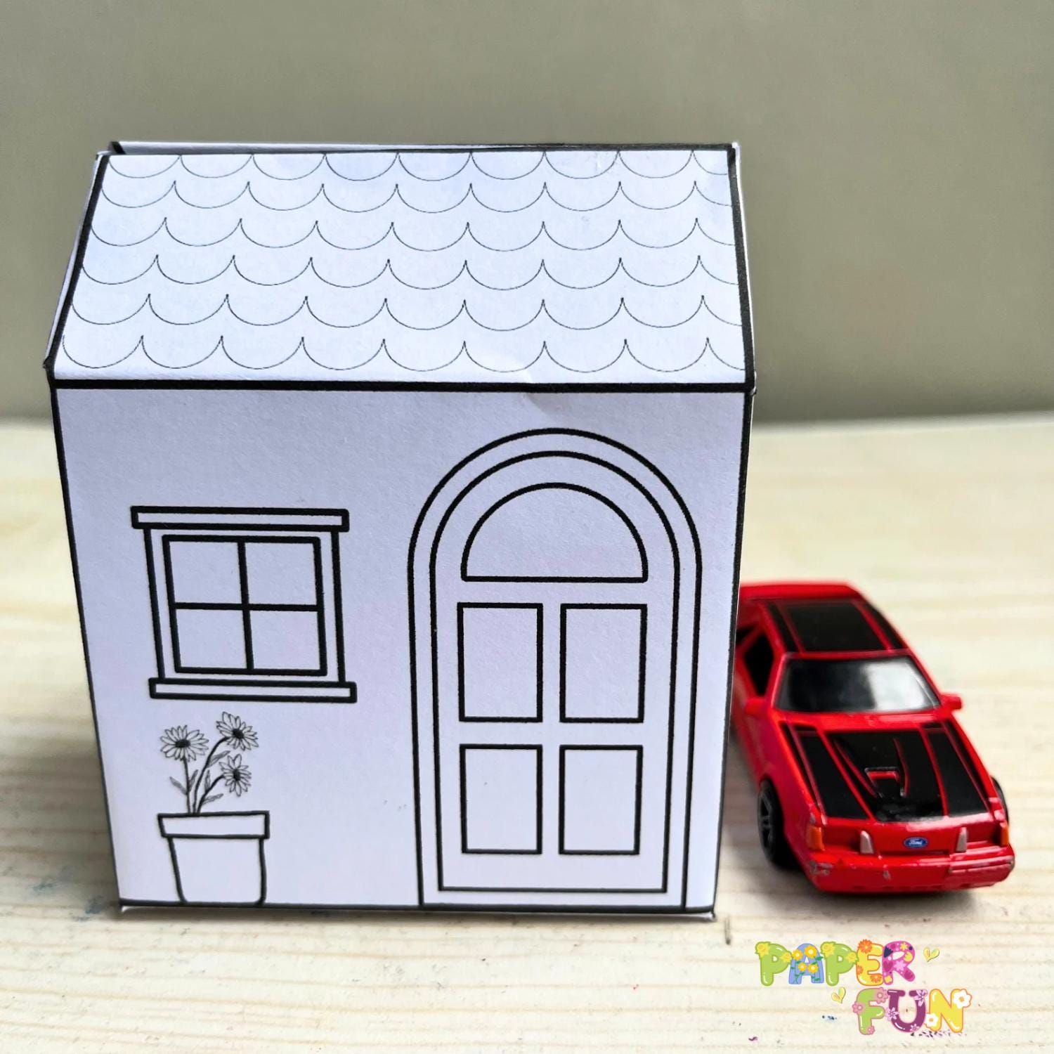 Printable Paper House Template: DIY Coloring Craft (PDF Download) - Etsy