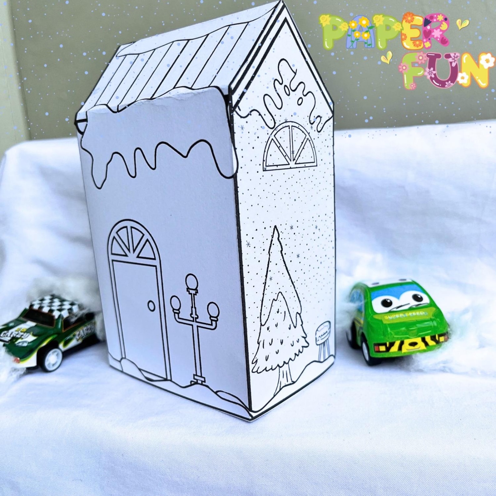 Printable Paper House Template: DIY Winter Village Decor (PDF Download ...