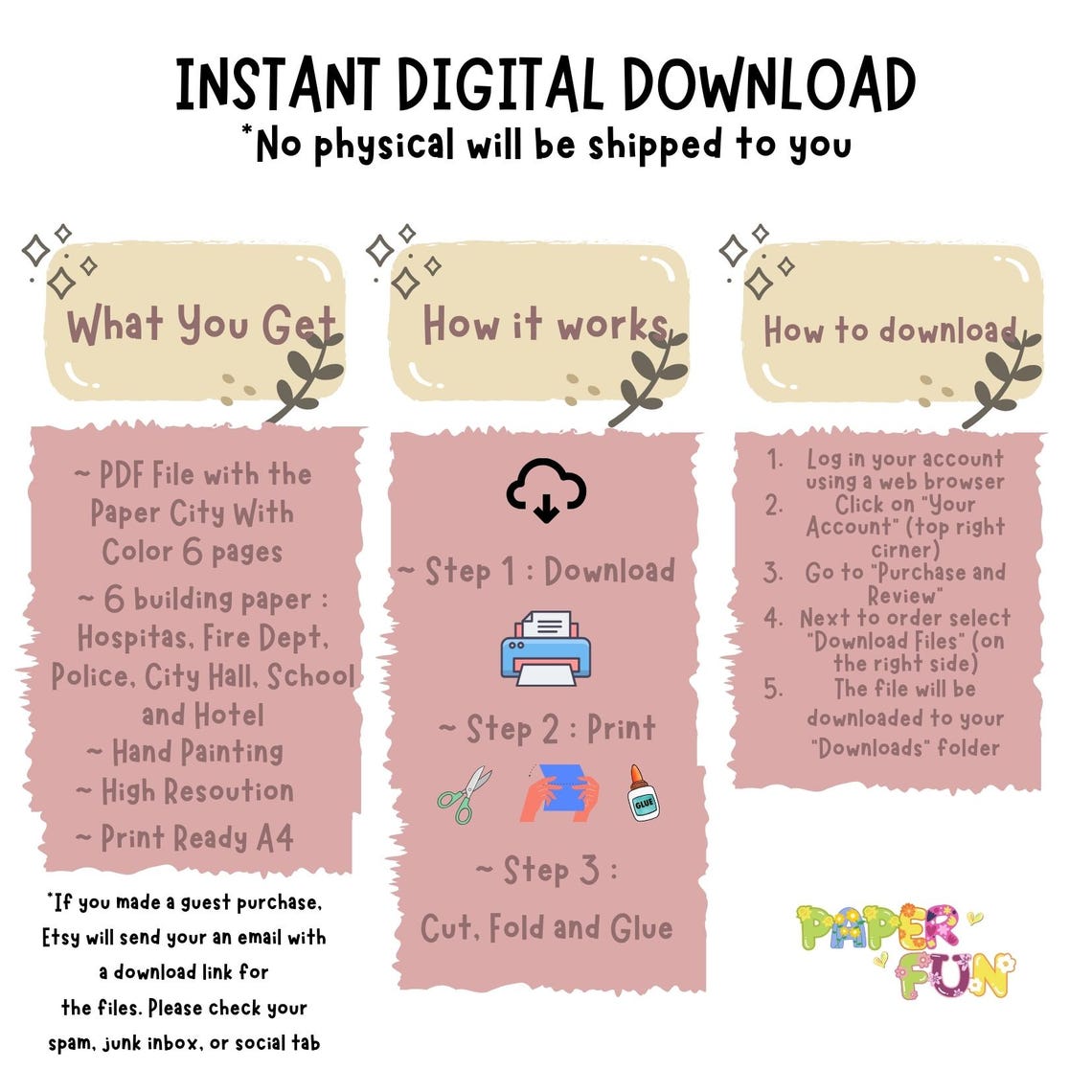 Printable Paper City Building for Making Your Own Town - Etsy
