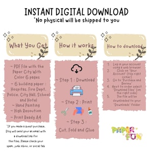 Printable Paper City Building for Making Your Own Town - Etsy