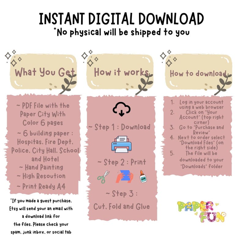 Printable Paper City Building for Making Your Own Town - Etsy