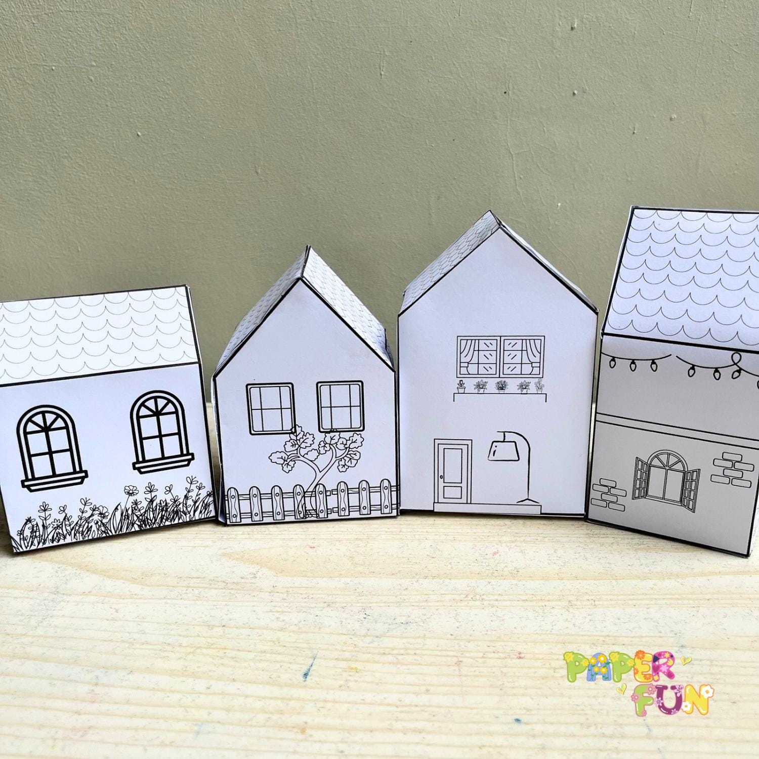 Printable Paper House Template: DIY Coloring Craft (PDF Download) - Etsy