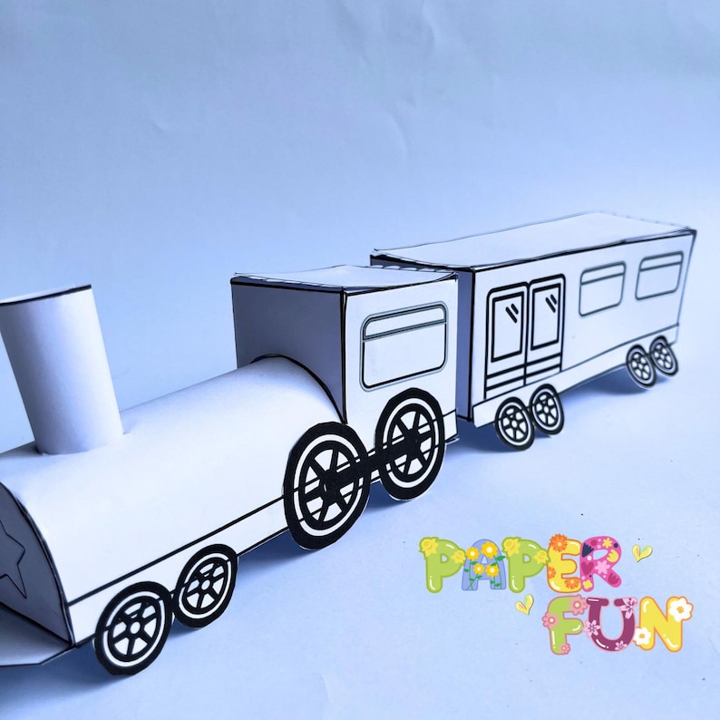 Printable Paper Train Craft: Coloring Activity for Kids (PDF) - Etsy Australia